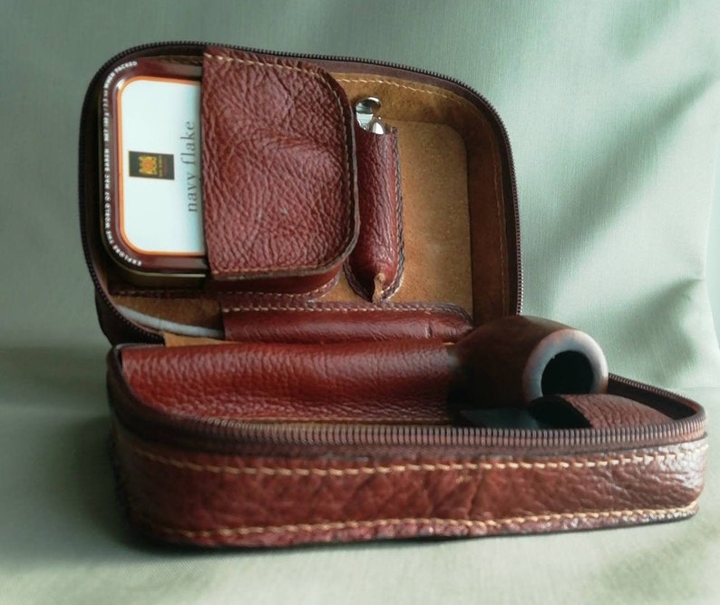 Pipe and Tobacco Travel Leather Case Pipe Bag Pipe Case | Etsy