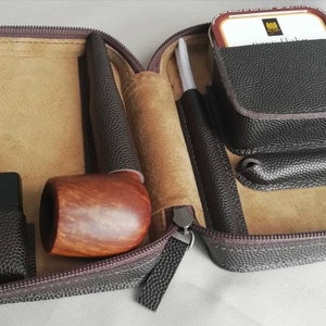 Pipe and Tobacco Travel Leather Case, Pipe Bag, Pipe Case, Pipe Holster ...