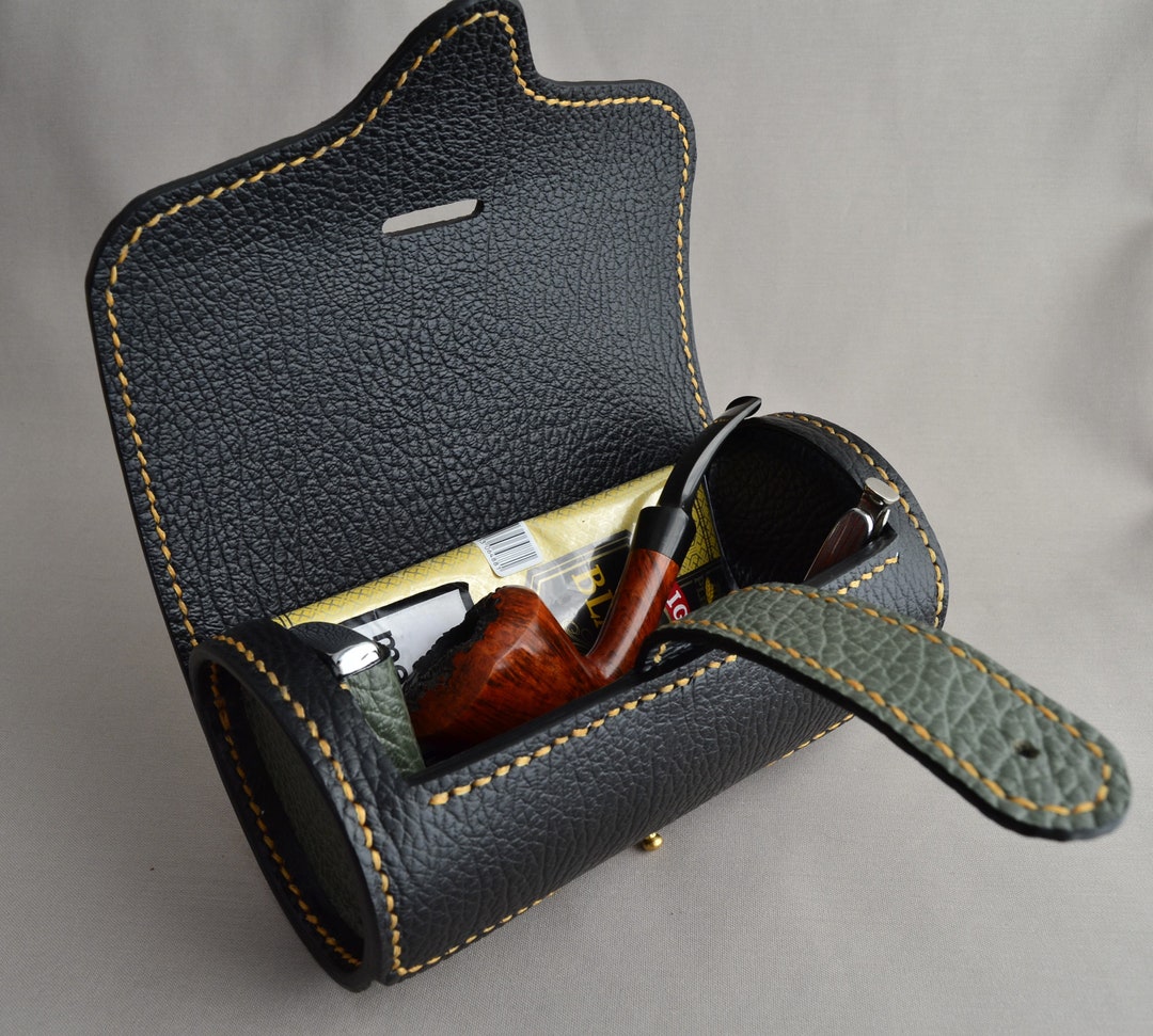 Pipe Bag, Pipe Case, Pipe Travel, Pipe and Tobacco Leather Case, Pipe ...