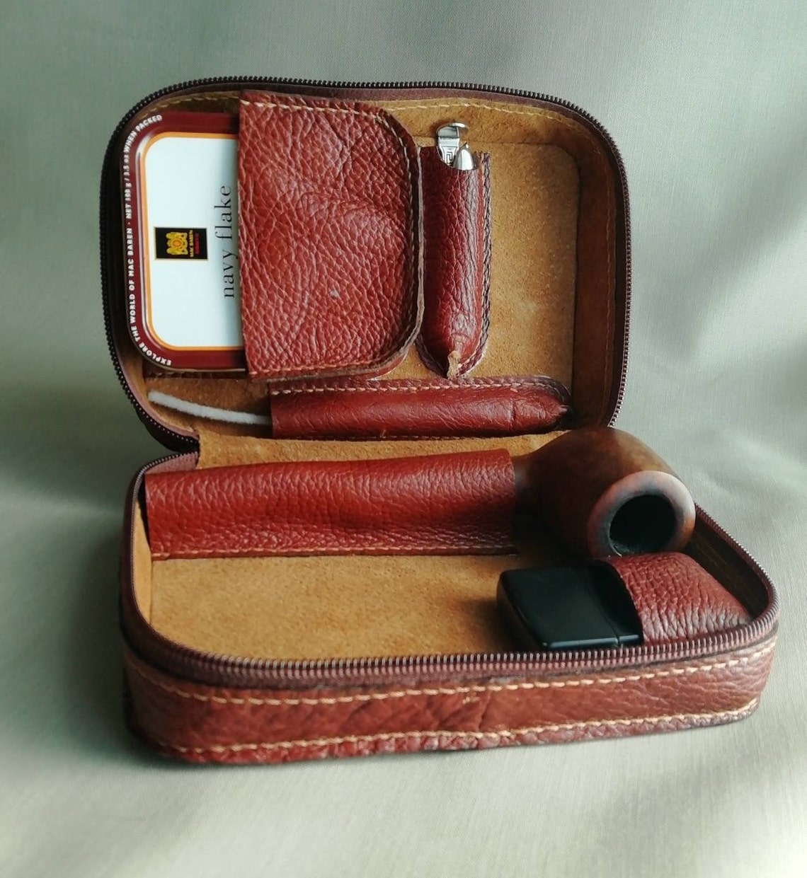 Pipe and Tobacco Travel Leather Case Pipe Bag Pipe Case | Etsy