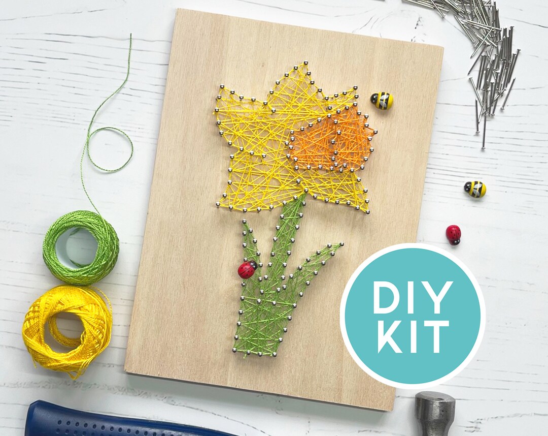 Sunny Daffodil - String Art Craft Kit - Letterbox Gift - Art Therapy ...