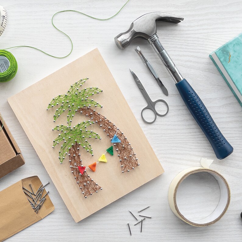 Tropical Palm Trees - String Art Craft Kit - Letterbox Gift - Art ...