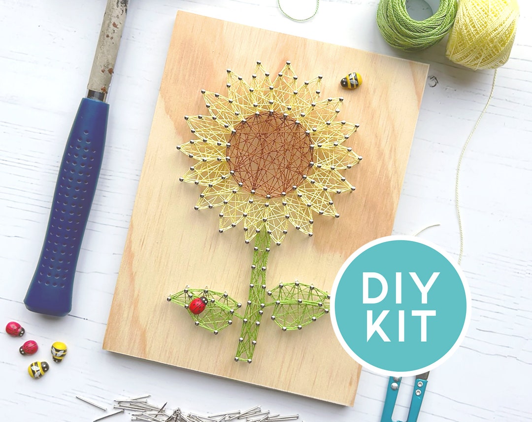 Radiant Sunflower String Art Craft Kit – DIY Project, Art Therapy ...