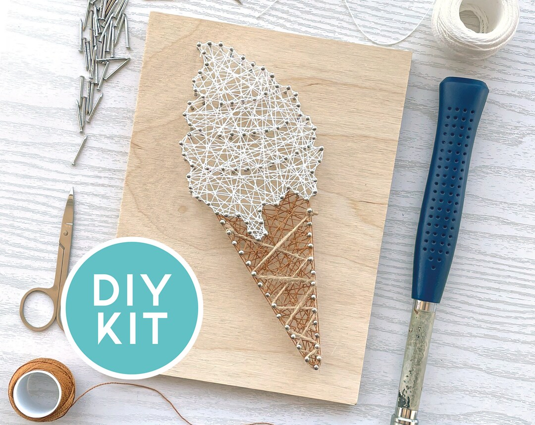 Ice Cream Dream String Art Craft Kit - DIY Project, Art Therapy ...