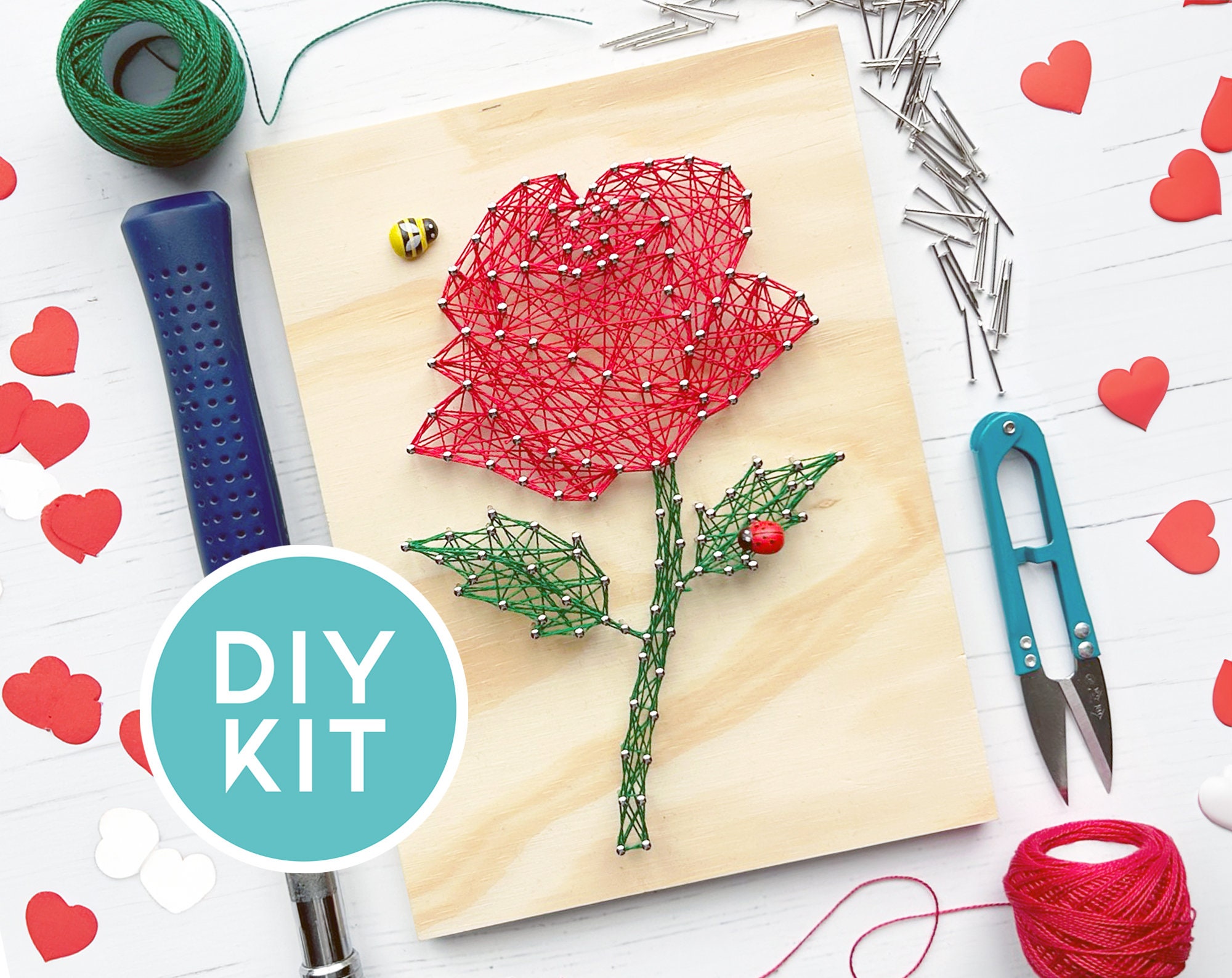 Romantic Rose - String Art Craft Kit - Letterbox Gift - Art Therapy ...