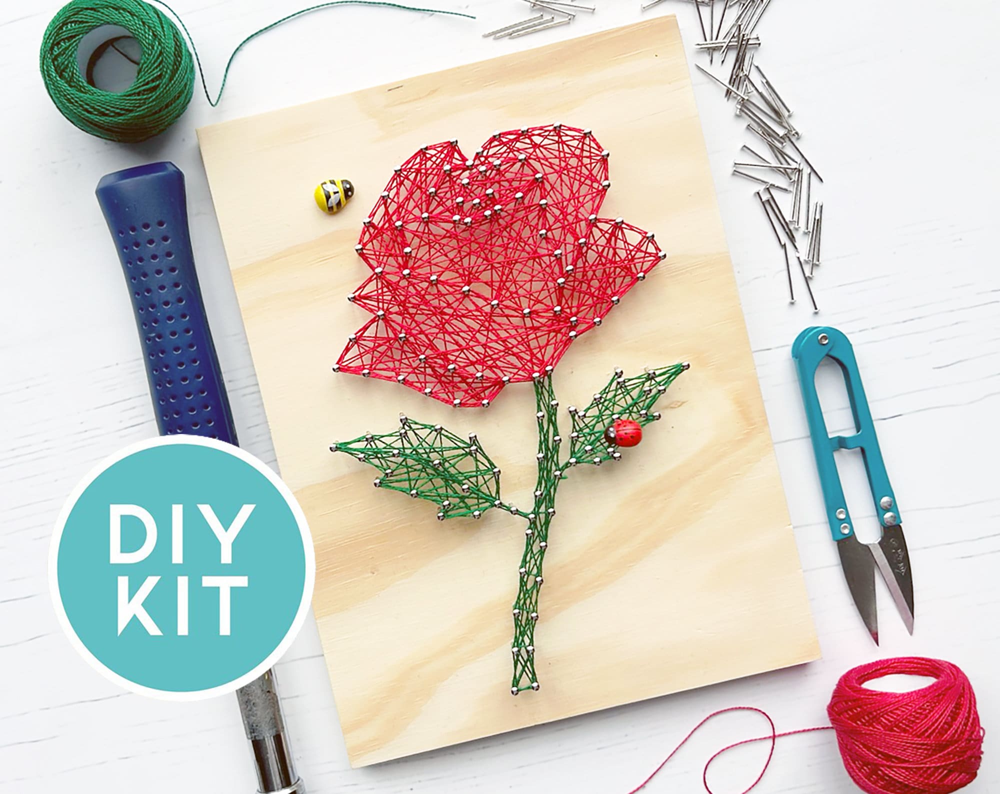 Romantic Rose - String Art Craft Kit - Letterbox Gift - Art Therapy ...