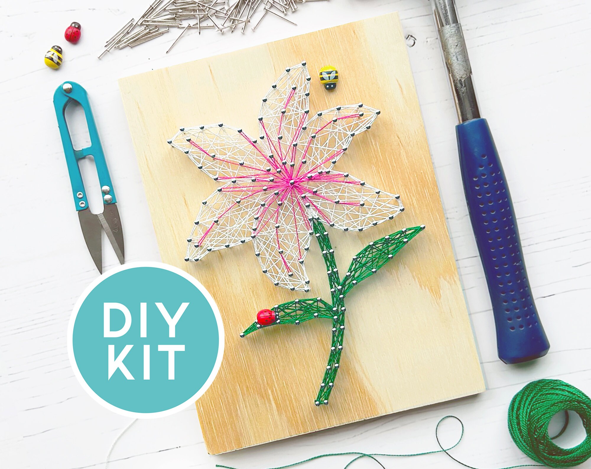 Elegant Lily String Art Craft Kit – DIY Project, Art Therapy, Letterbox ...