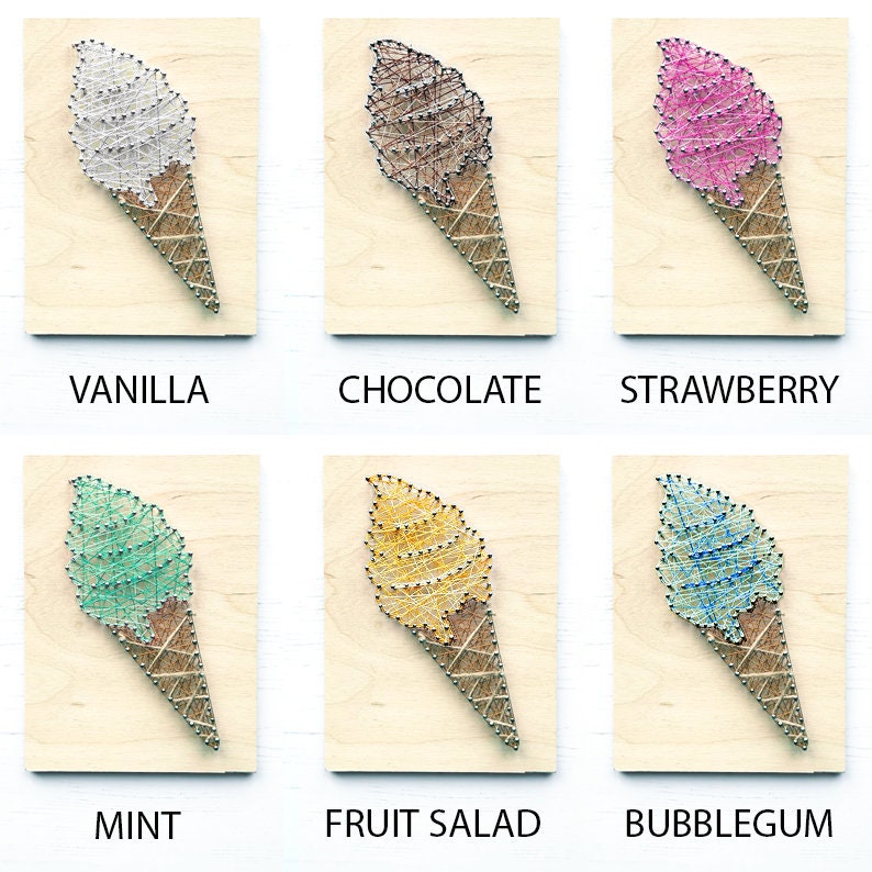 Ice Cream Dream - String Art Craft Kit - Letterbox Gift - Art Therapy ...