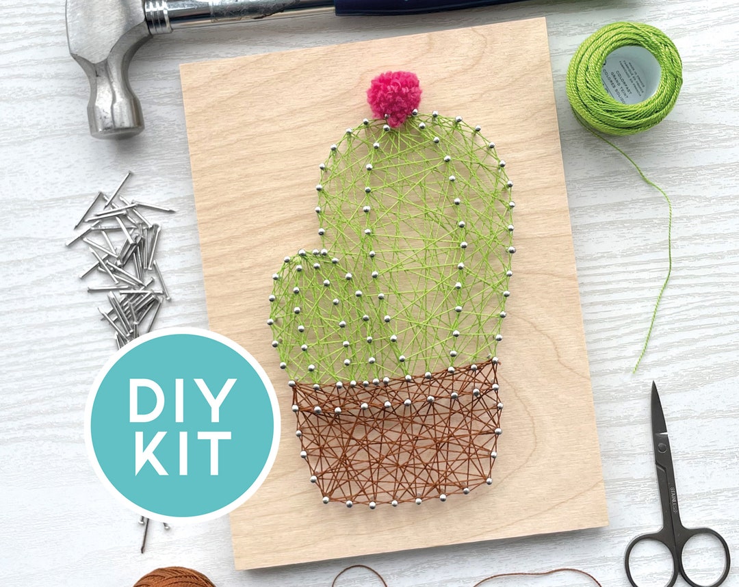 Flowering Cactus String Art Craft Kit – DIY Project, Art Therapy ...
