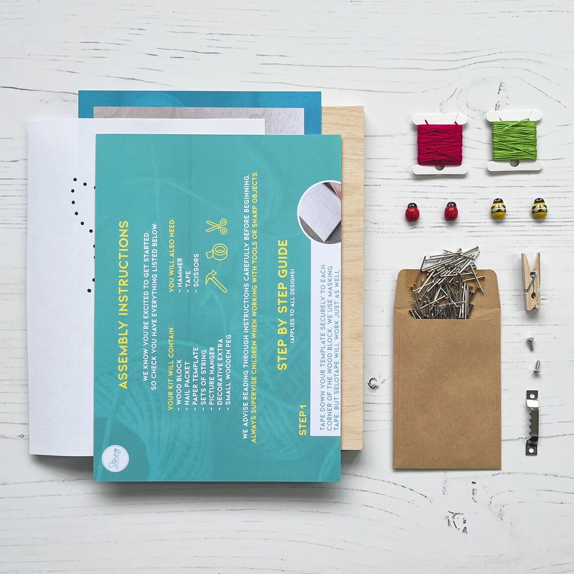 Bright Tulip String Art Craft Kit Letterbox Gift Art Therapy DIY Spring ...