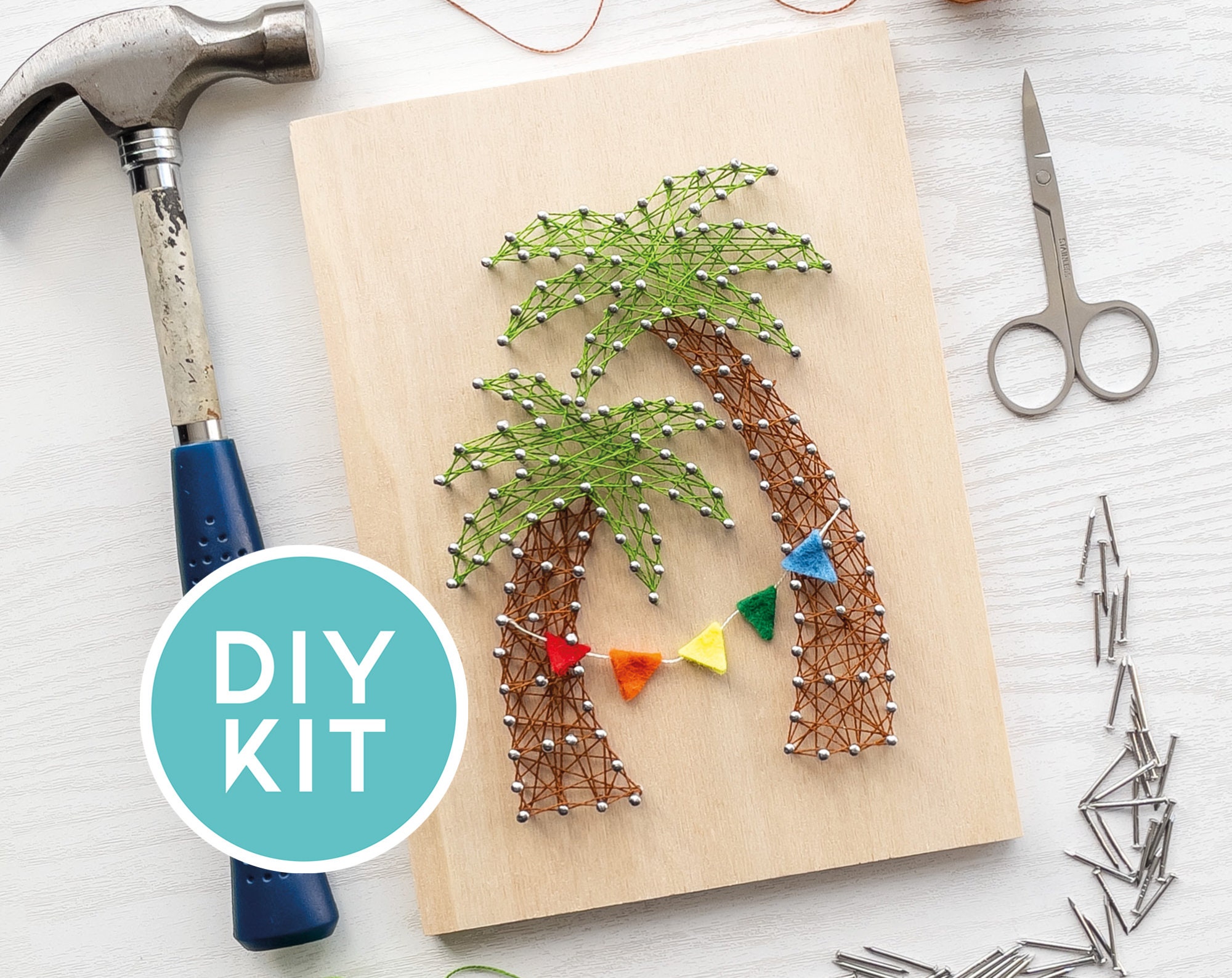 Tropical Palm Tree String Art Kit – DIY Craft Project, Art Therapy ...