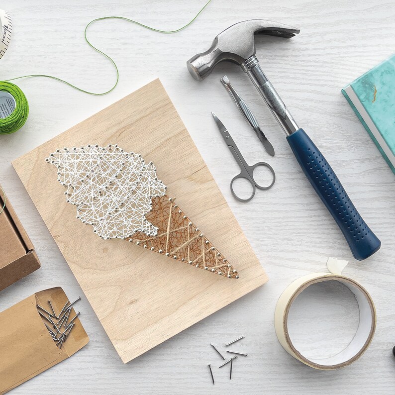 Ice Cream Dream String Art Craft Kit - DIY Project, Art Therapy ...