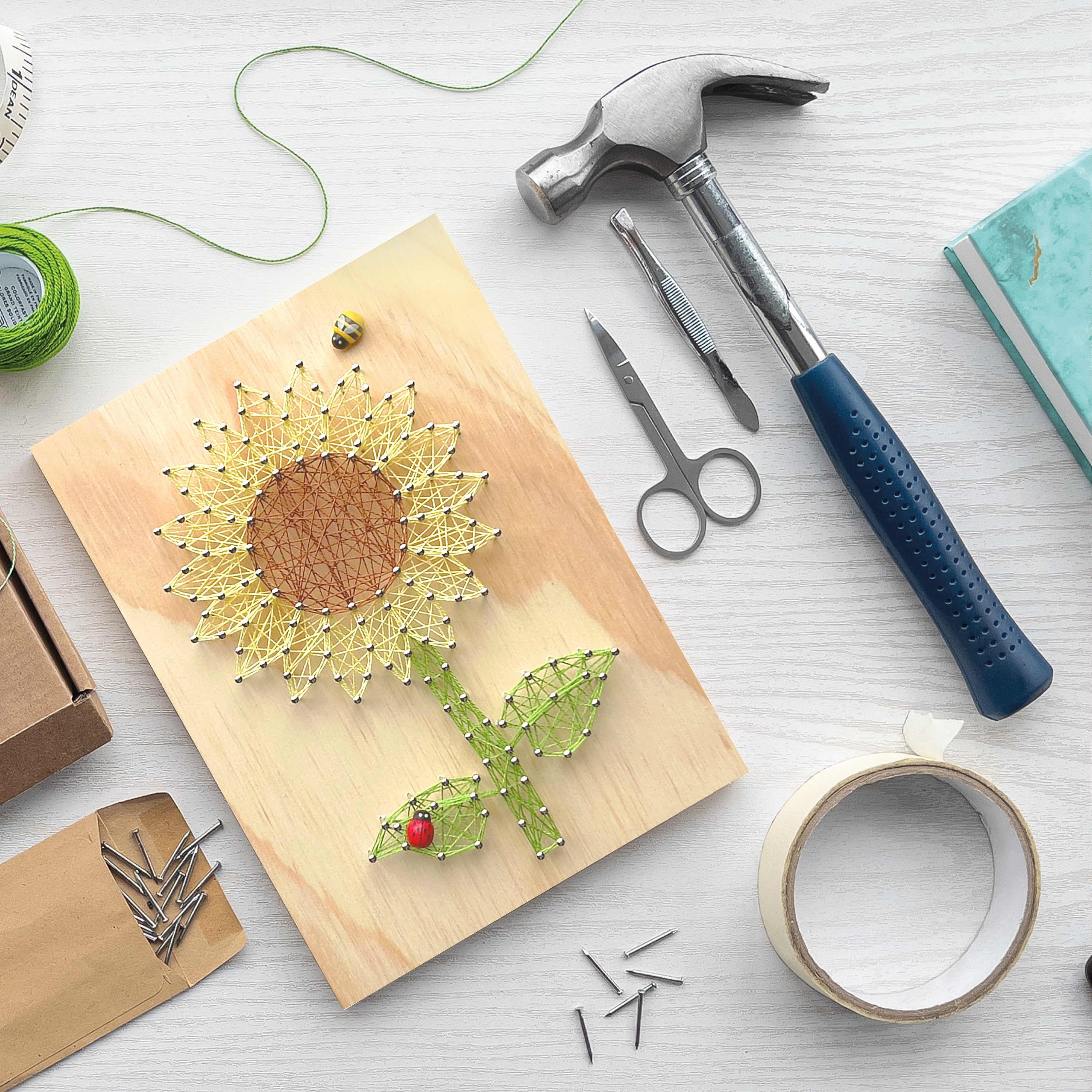 Radiant Sunflower String Art Craft Kit – DIY Project, Art Therapy ...