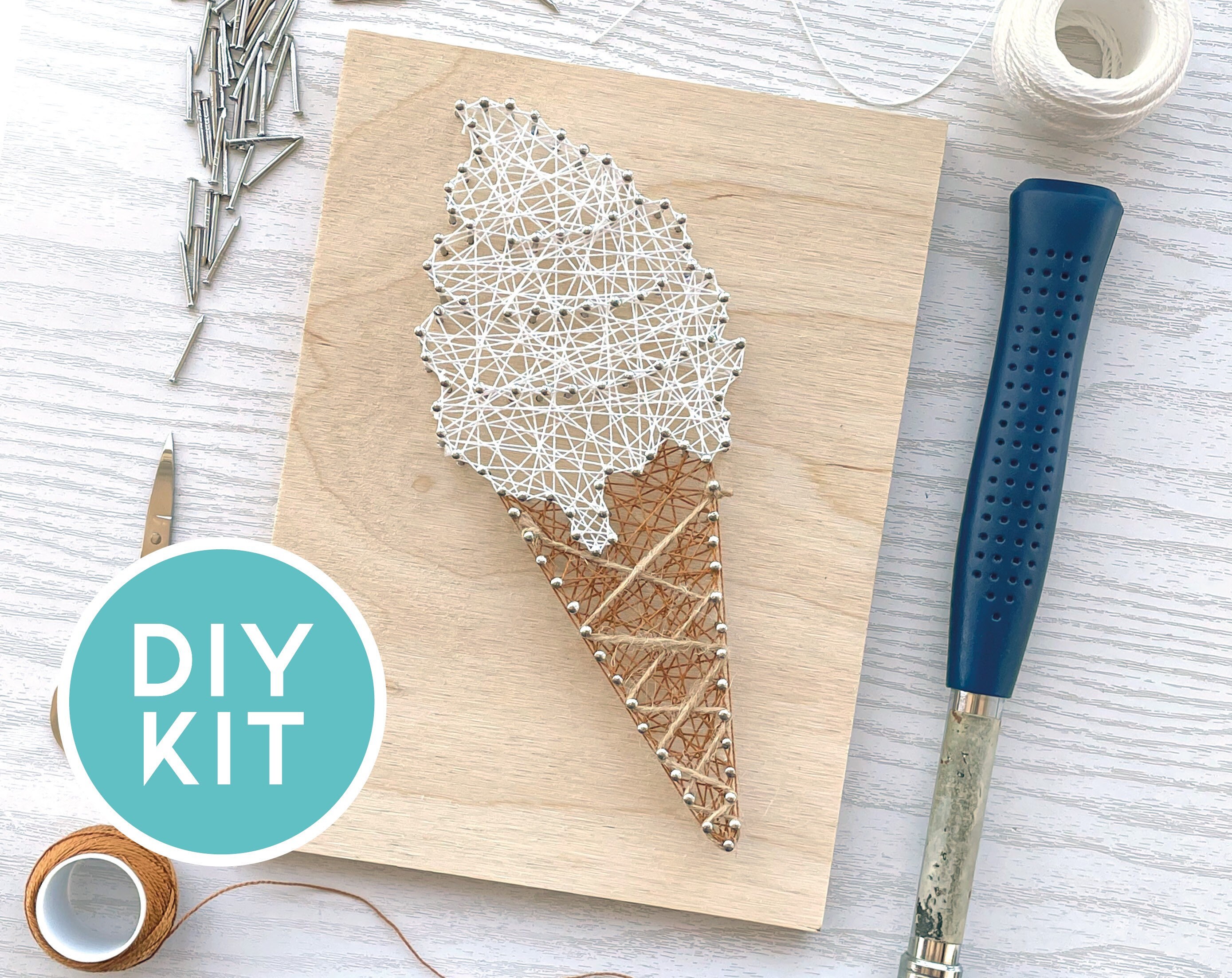 Ice Cream Dream String Art Craft Kit Letterbox Gift Art - Etsy UK