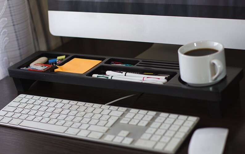 Black Wood Desk Organizer Desk Accessories Office & Home | Etsy
