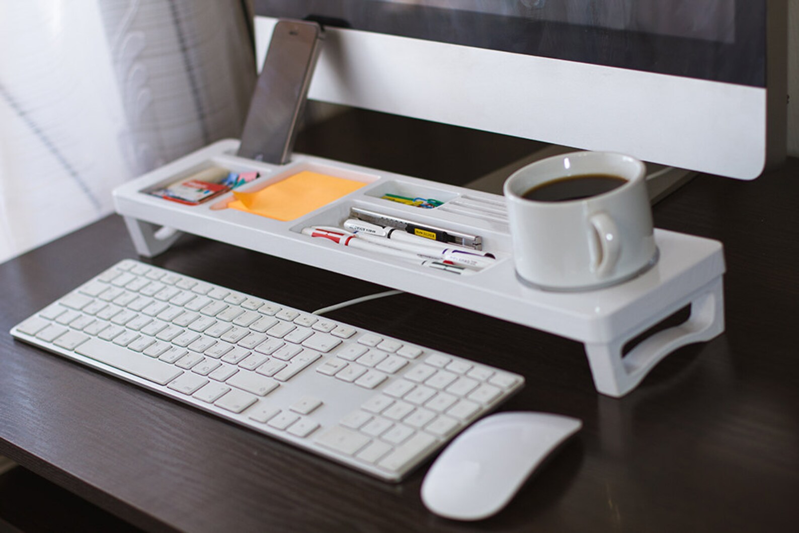 Witte houten bureau Organizer Bureau accessoires Office Desk | Etsy