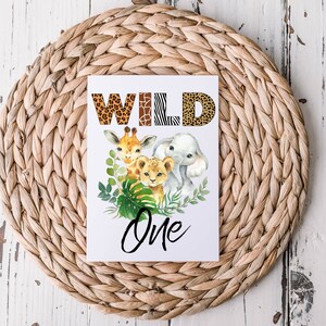 Wild One Birthday PNG File, Safari Animal PNG File, Jungle Animals ...