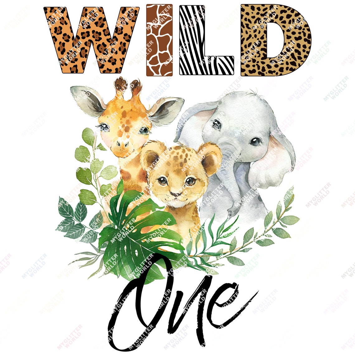 Wild One Birthday PNG File, Safari Animal PNG File, Jungle Animals ...