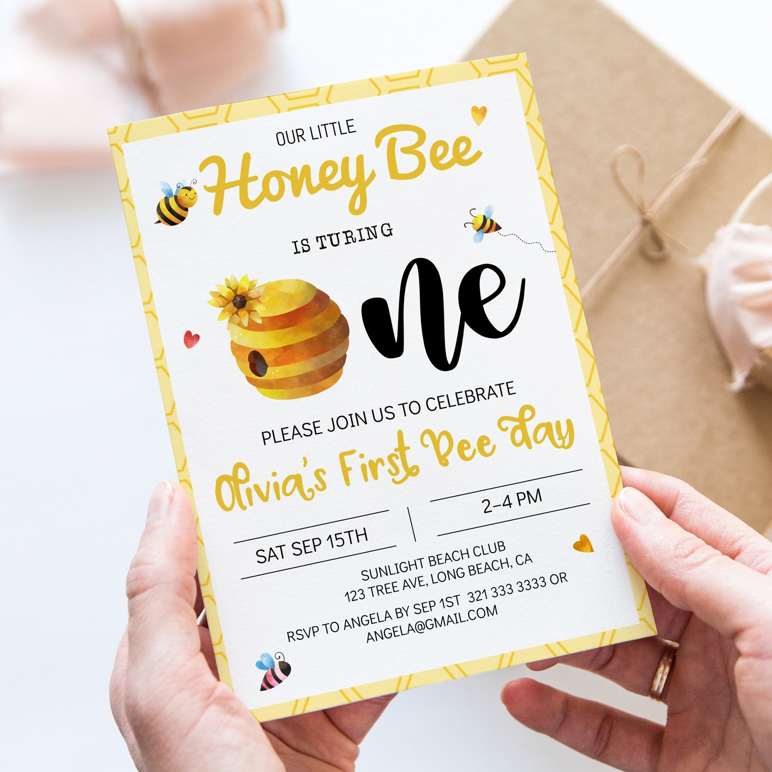 Birthday Invitation Template Bee Birthday Invitation Card - Etsy