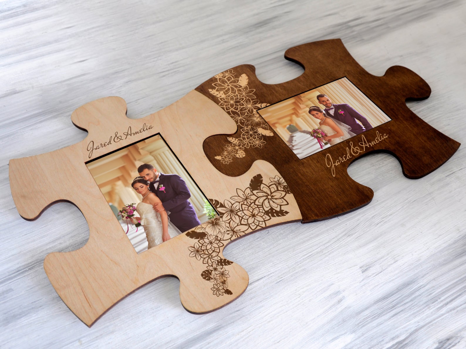 Personalized Photo Frame Custom Puzzle Piece Housewarming Wedding Gift ...