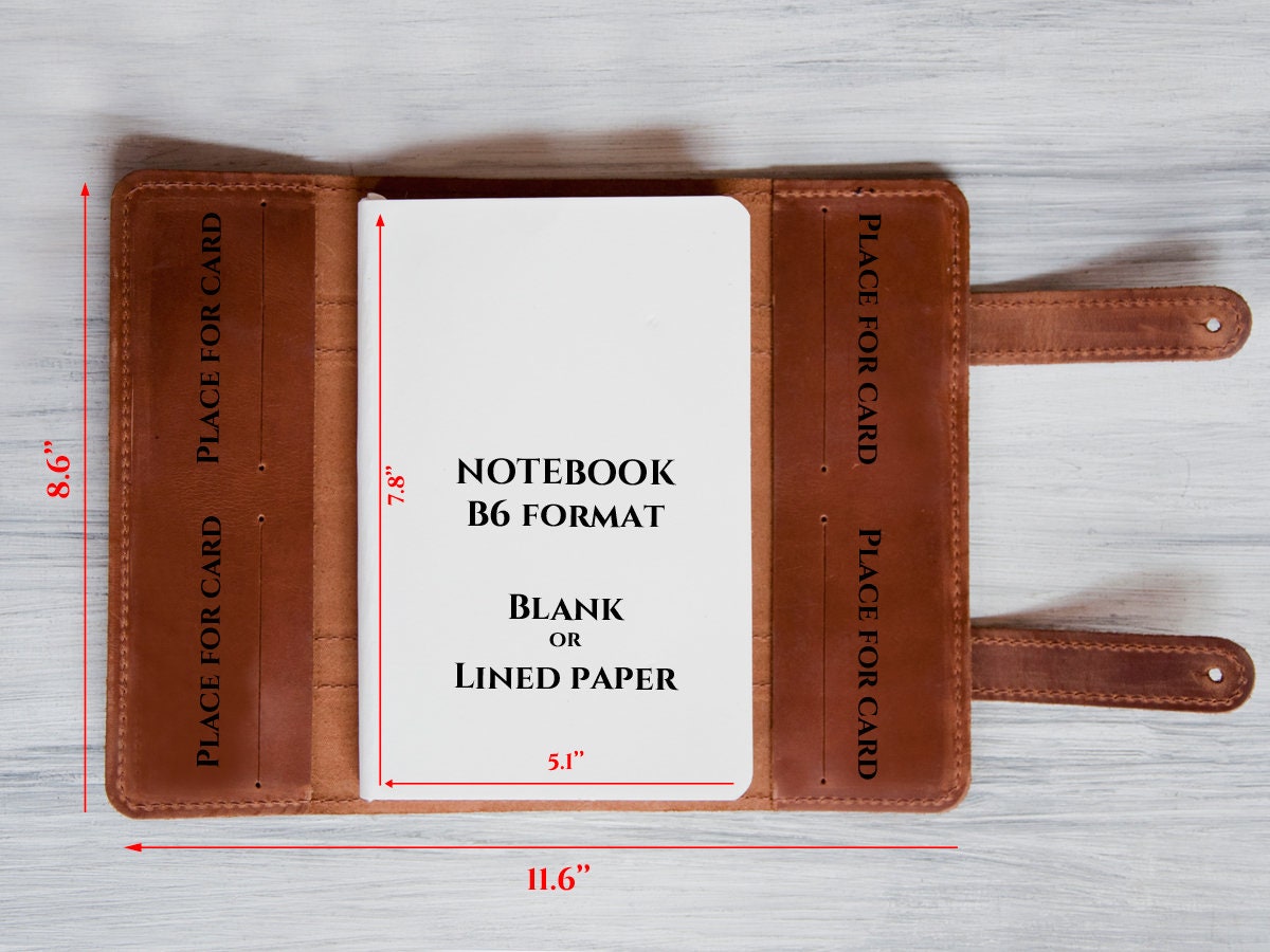 Custom Leather Journal 3rd Anniversary Gift for Husband B6 Notebook ...