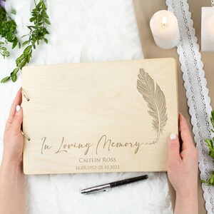 Memorial Guest Book, Celebration of Life Funeral Guest Book, Custom ...