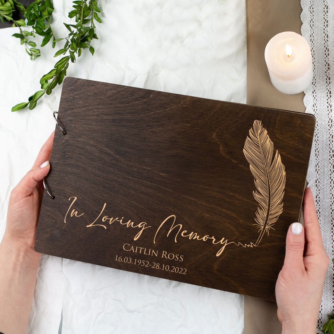 Memorial Guest Book, Celebration of Life Funeral Guest Book, Custom ...