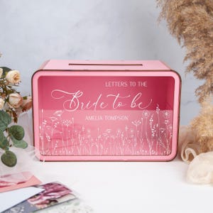 Letters to the Bride Custom Wooden Bridal Shower Box Personalized ...