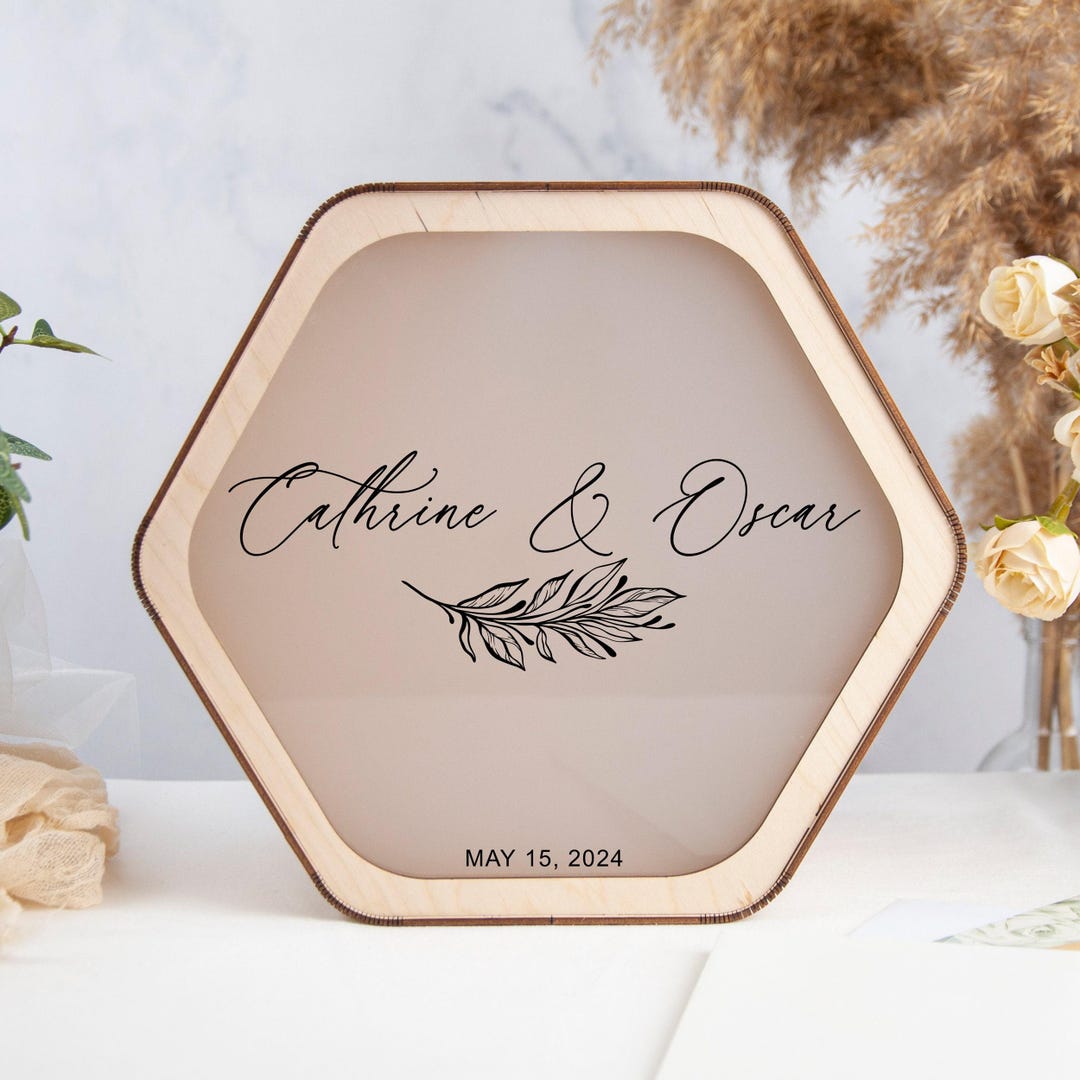 Personalized Wooden Envelope Box for Wedding Reception, Custom Box for ...