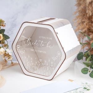 Letters to the Bride Custom Wooden Bridal Shower Box Personalized ...
