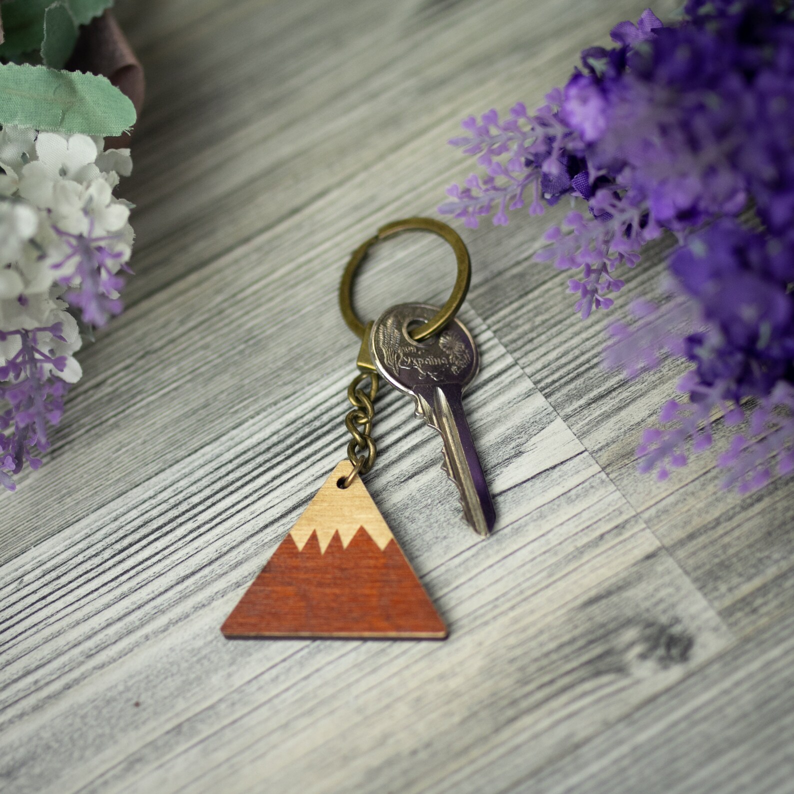 Mountain Keychain Travel Wooden Keyring Wanderlust Birthday - Etsy