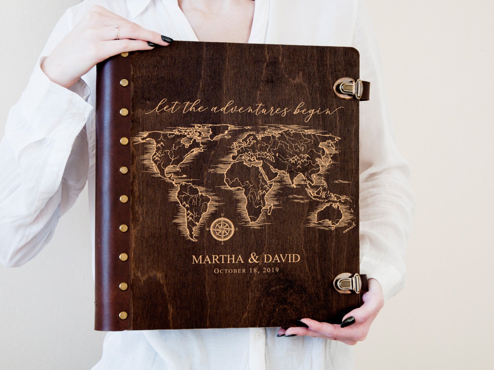 Wedding Photo Album World Map Album Let the Adventures Begin | Etsy