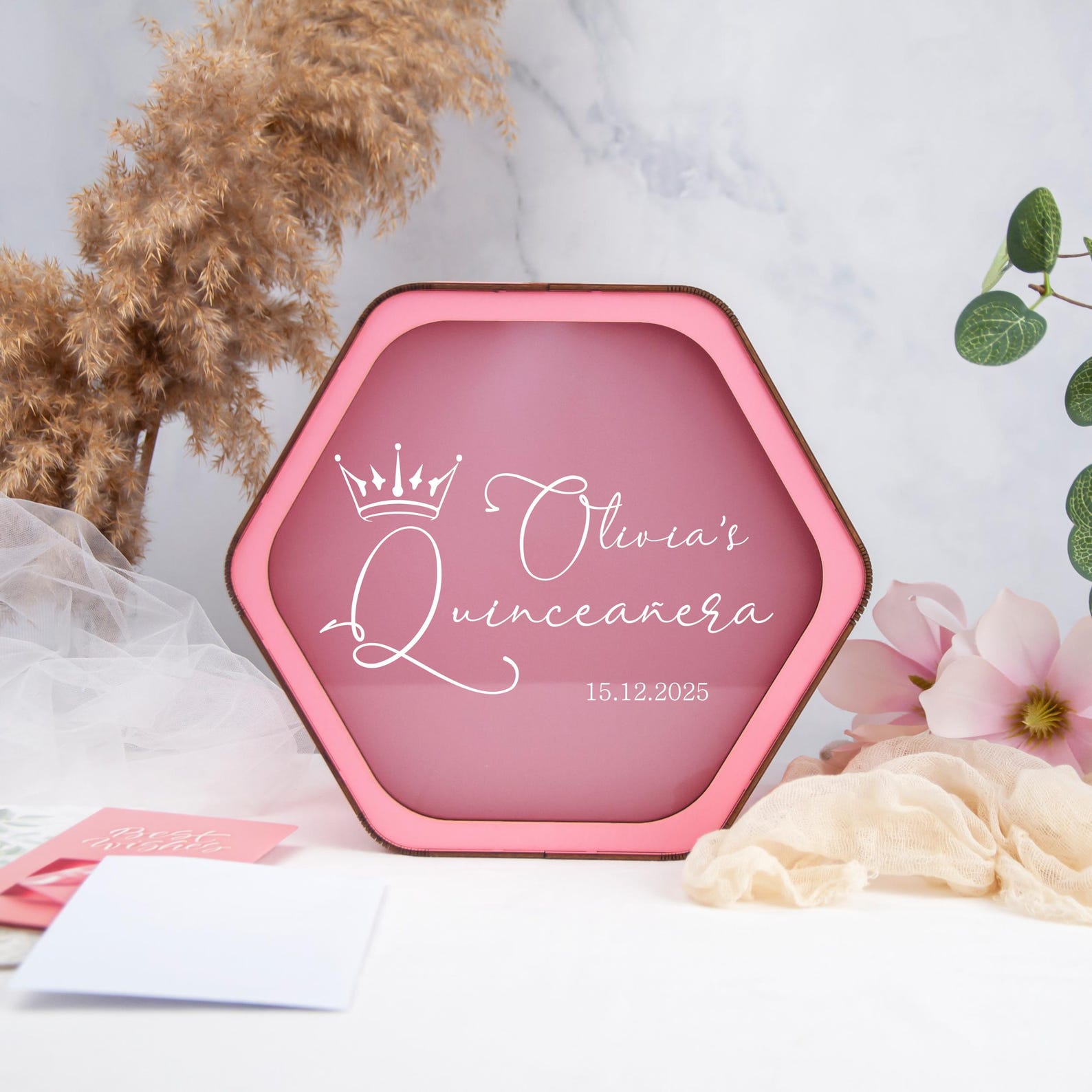 Quinceañera Card Box Personalized Birthday Box for Cards & Gifts ...