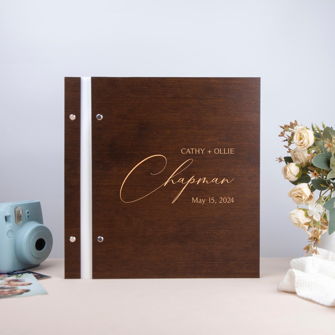 Personalized Wedding Album, Custom Photo Keepsake for Couple, Wooden ...