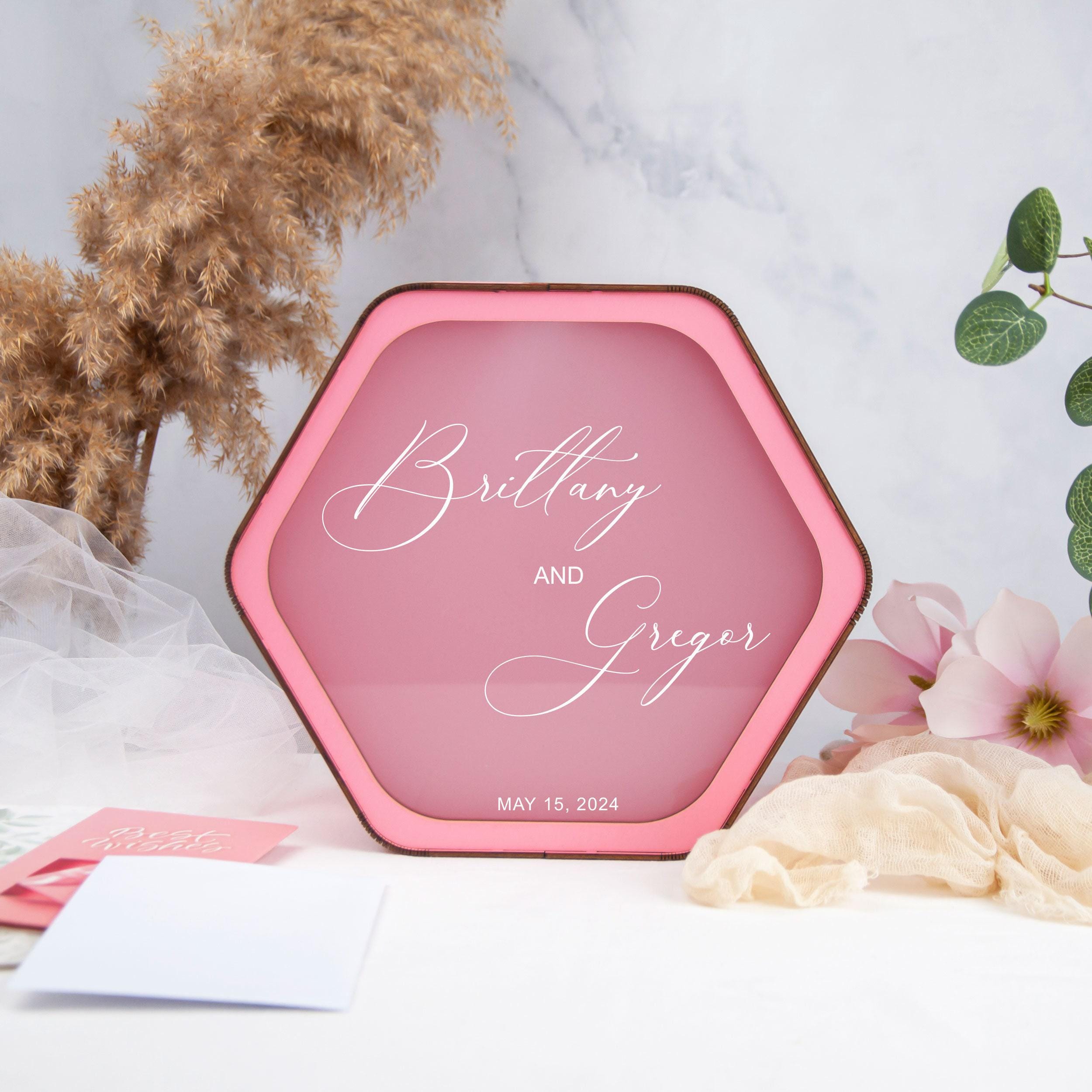 Wedding Card Box, Personalized Wooden Envelope Box for Wedding, Custom ...