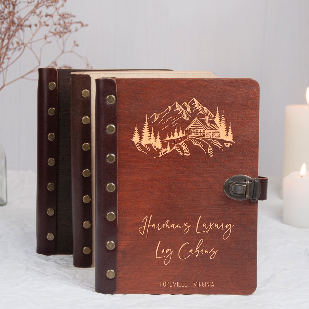 Mountain Airbnb Guest Book, Personalized Book for Guest House, Cottage ...