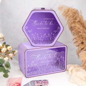 Letters to the Bride Custom Wooden Bridal Shower Box Personalized ...