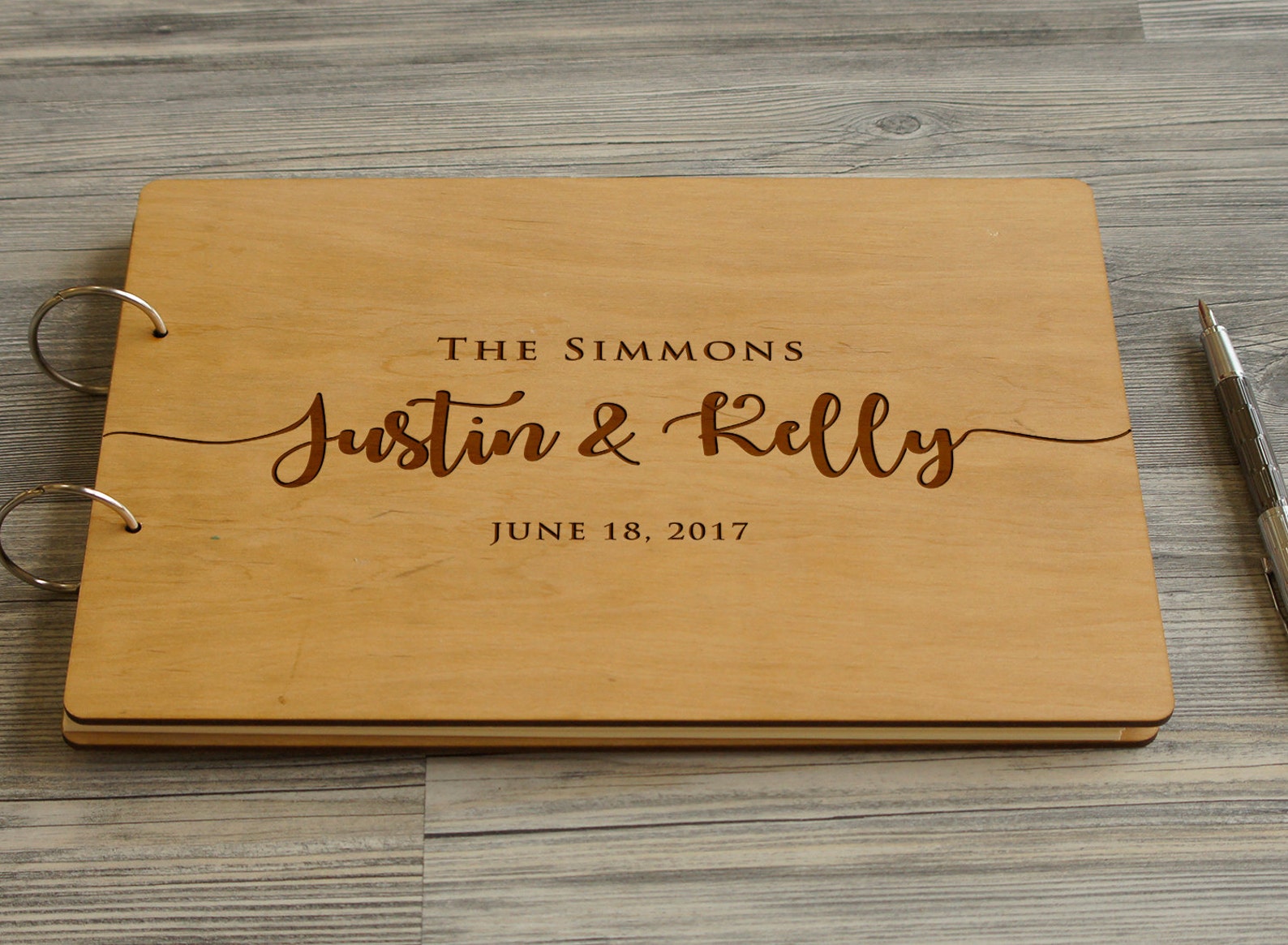 Wedding Guest Book Rustic Guestbook Wood Guest Book Custom - Etsy