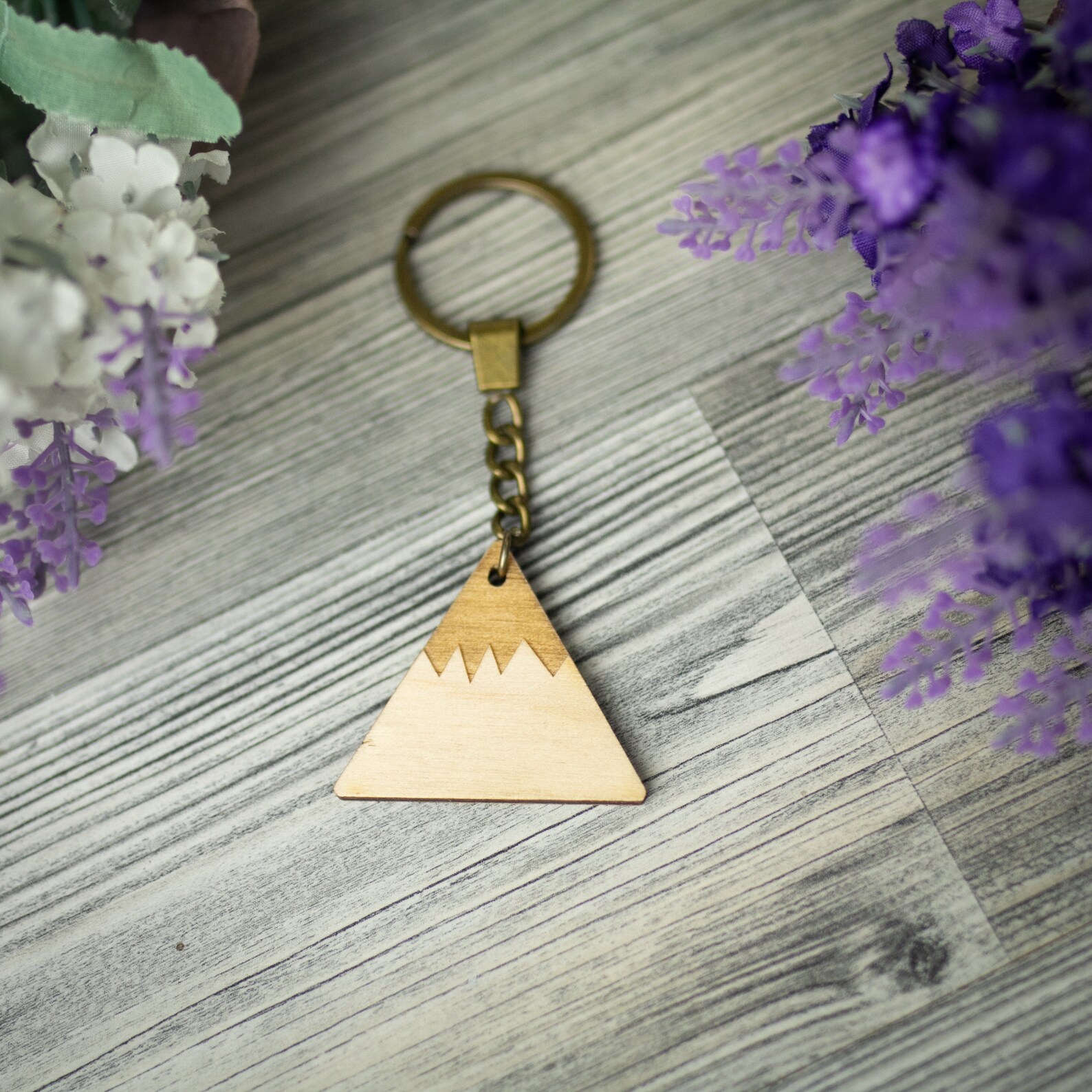 Mountain Keychain Travel Wooden Keyring Wanderlust Birthday - Etsy