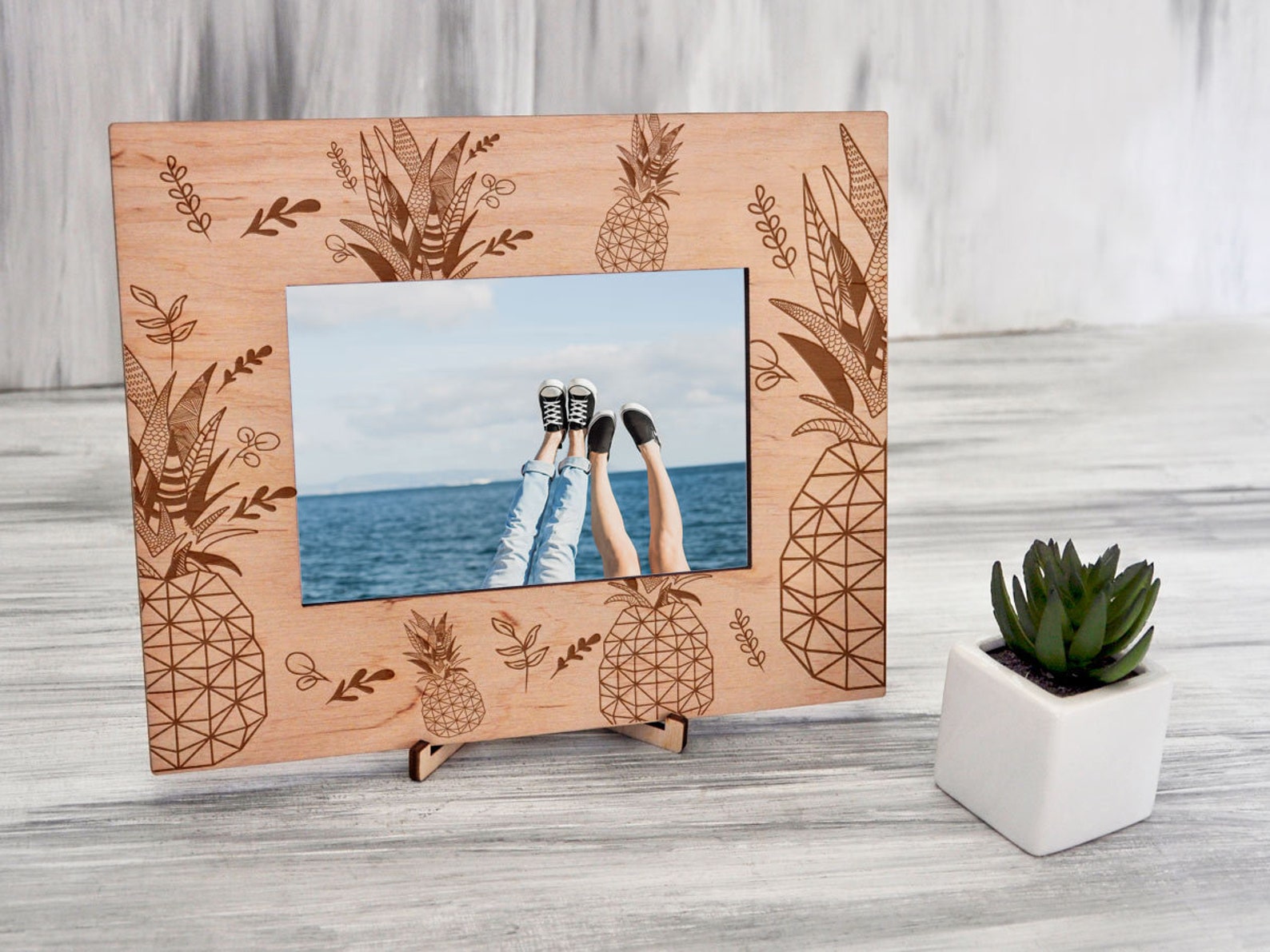 Pineapple Picture Frame Tropical Wood Photo Frame Vacation Gifts Idea ...