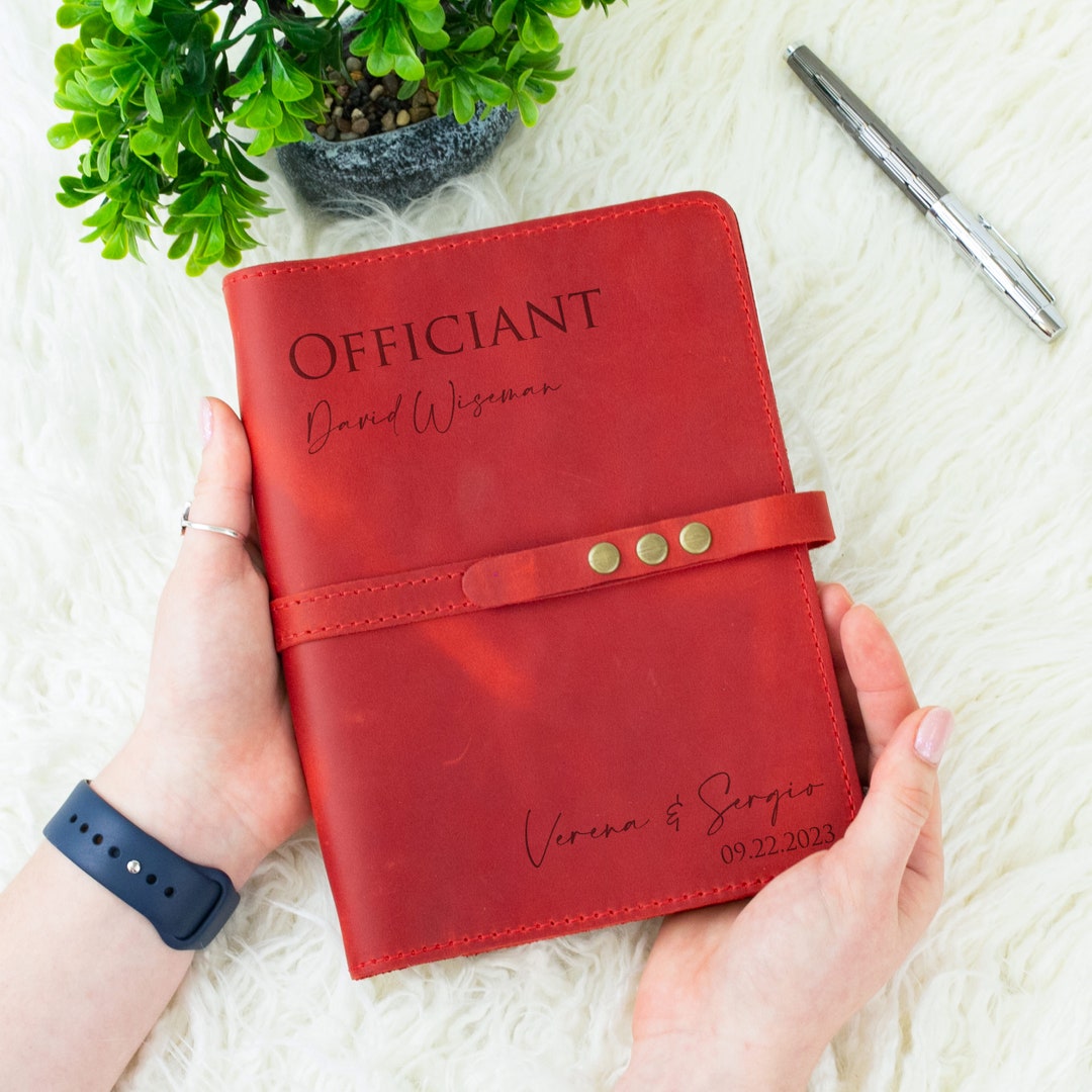 Personalized Officiant Book Leather Wedding Journal Officiant Gifts ...