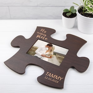 Personalized Puzzle Piece Picture Frame 4x6 - My Missing Piece Wooden ...