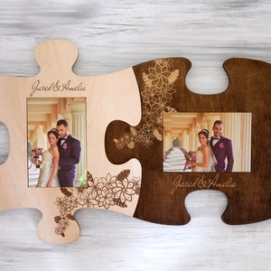 Personalized Photo Frame Custom Puzzle Piece Housewarming Wedding Gift ...