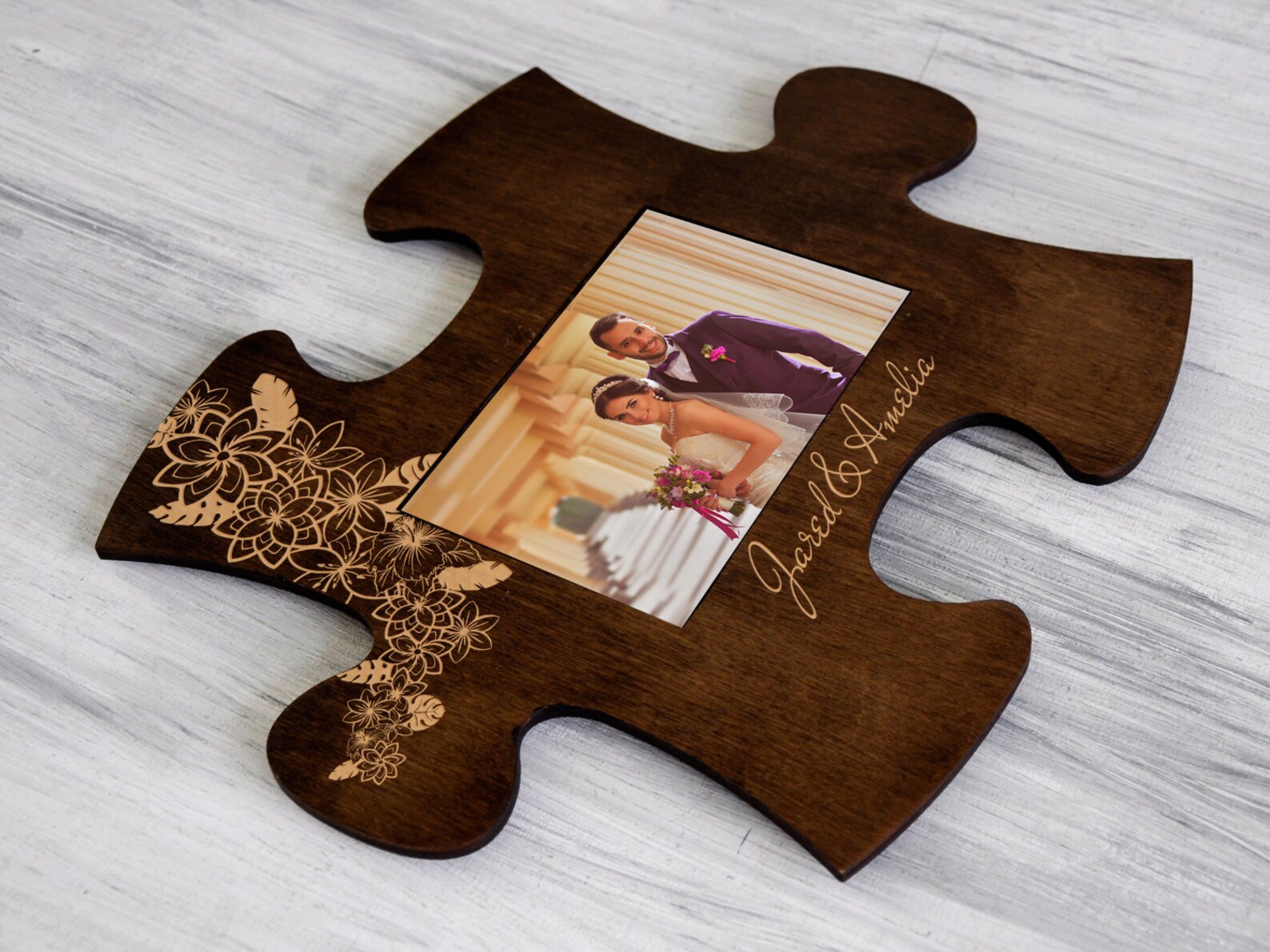 Personalized Photo Frame Custom Puzzle Piece Housewarming Wedding Gift ...