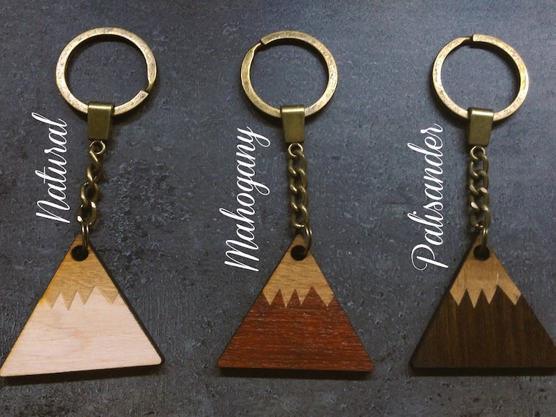Mountain Keychain Travel Wooden Keyring Wanderlust Birthday - Etsy