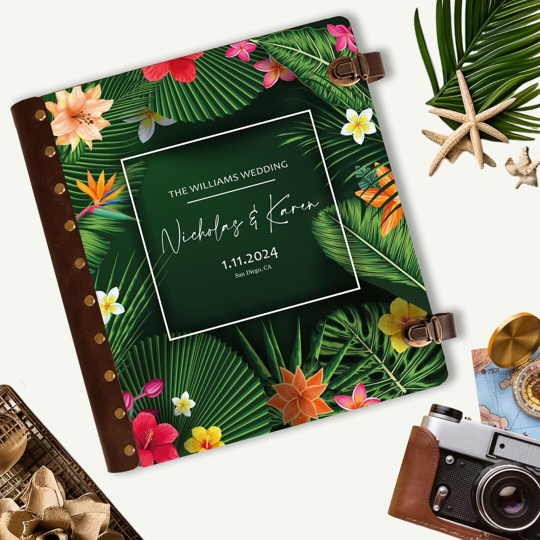Large Wedding Album for Tropical Wedding, Custom Photo Book Wedding ...