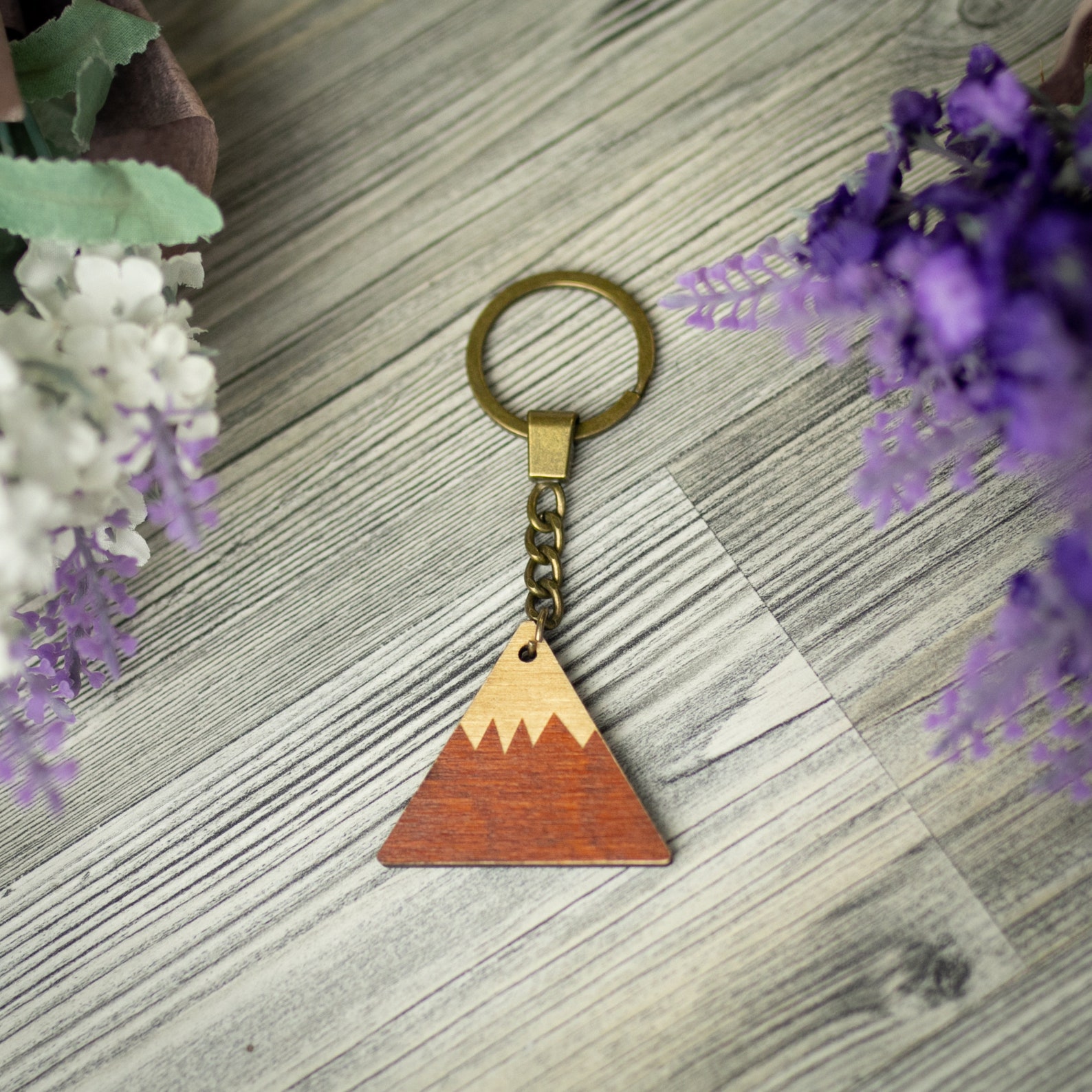 Mountain Keychain Travel Wooden Keyring Wanderlust Birthday - Etsy