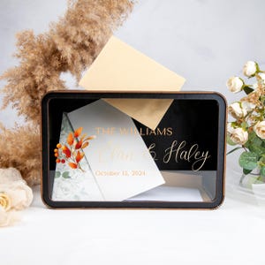 Autumn Wedding Card Box Personalized Wedding Envelope Box Custom Wooden ...