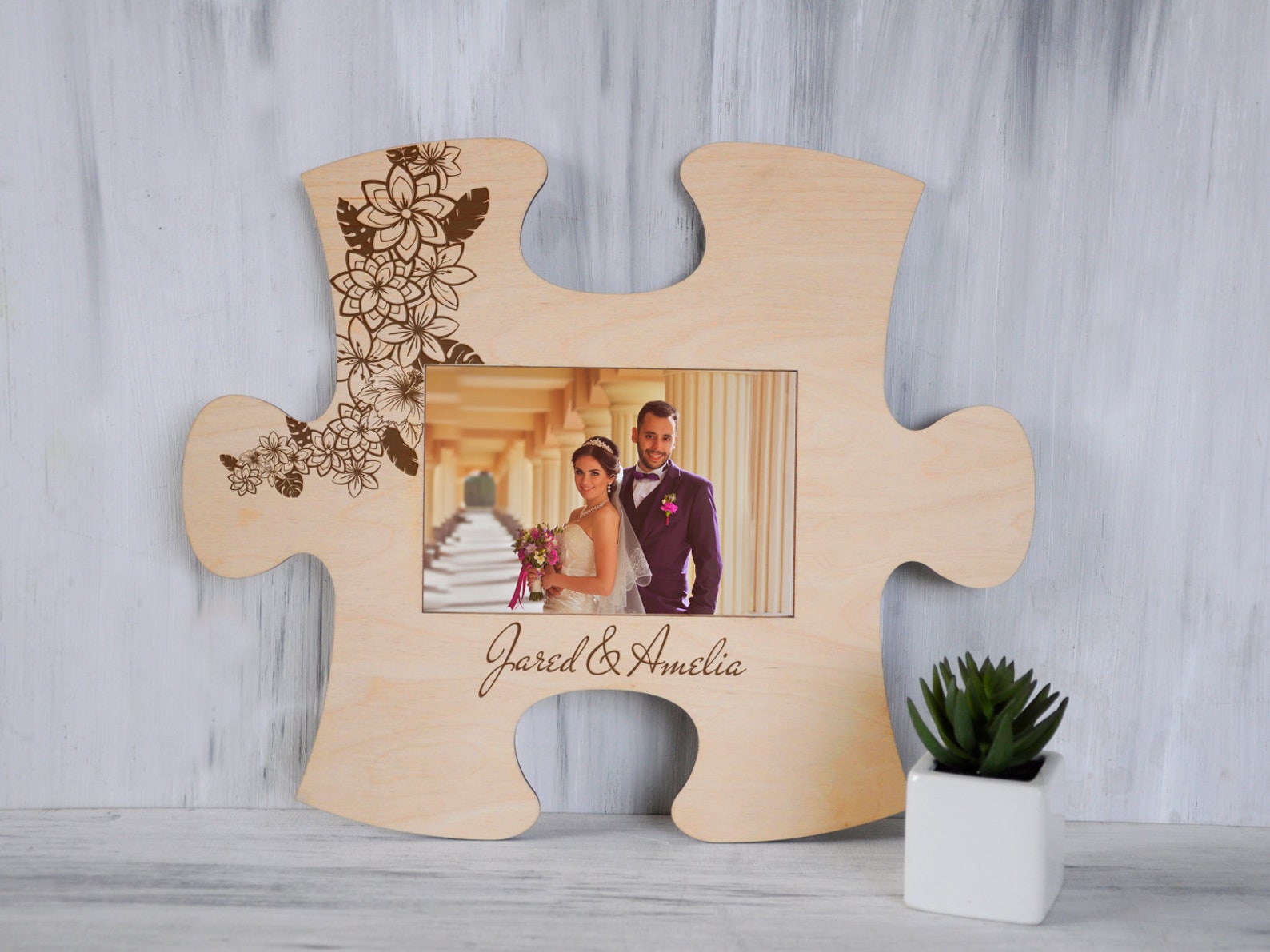 Personalized Photo Frame Custom Puzzle Piece Housewarming Wedding Gift ...