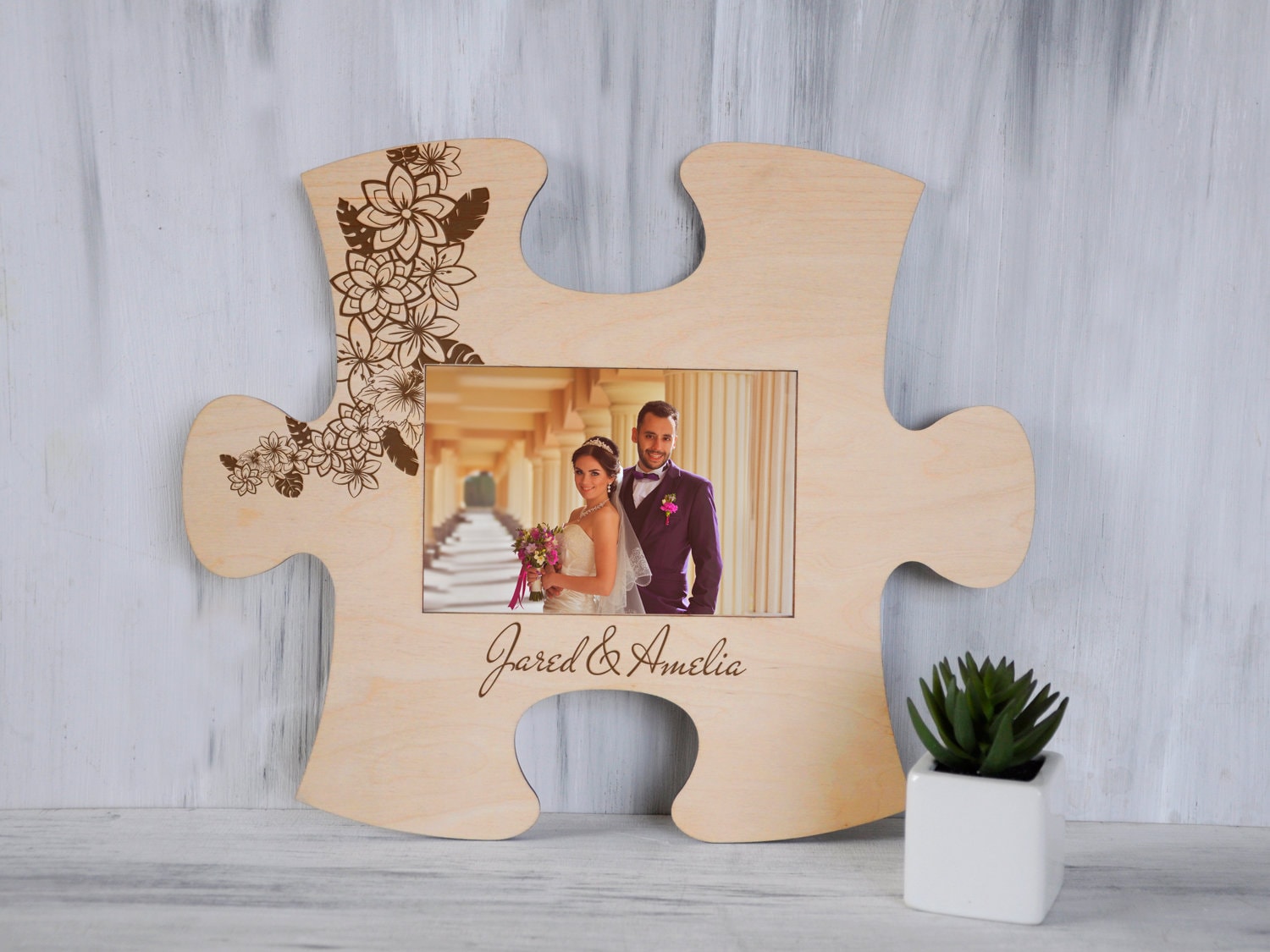 Personalized Photo Frame Custom Puzzle Piece Housewarming Wedding Gift ...